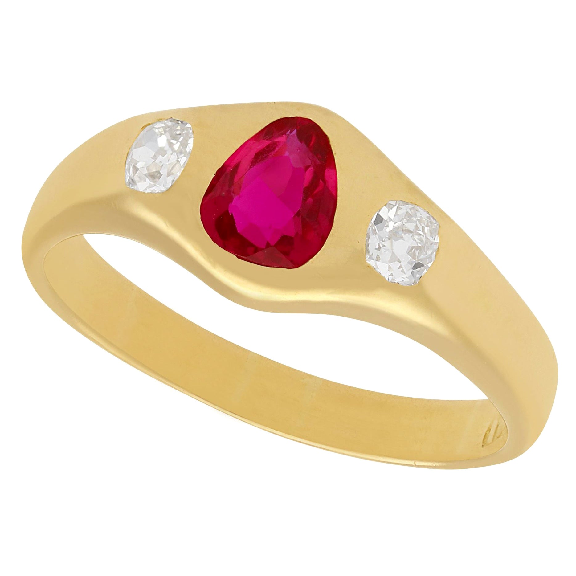 Antique Topaz Ruby Ring For Sale (Free Shipping) at 1stDibs | ruby and ...