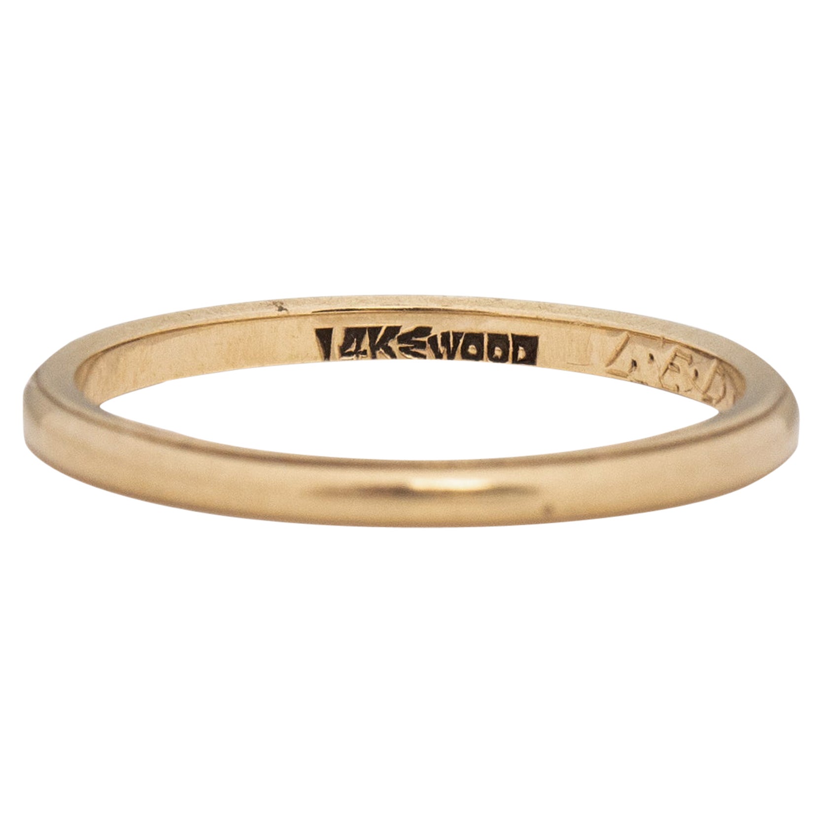 Dated 1905 14K Yellow Gold Smooth Finish Vintage Wide Stackable Wedding ...