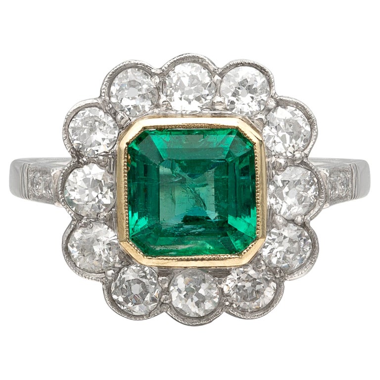 Estate Emerald and Diamond Ring at 1stDibs | emerald estate ring