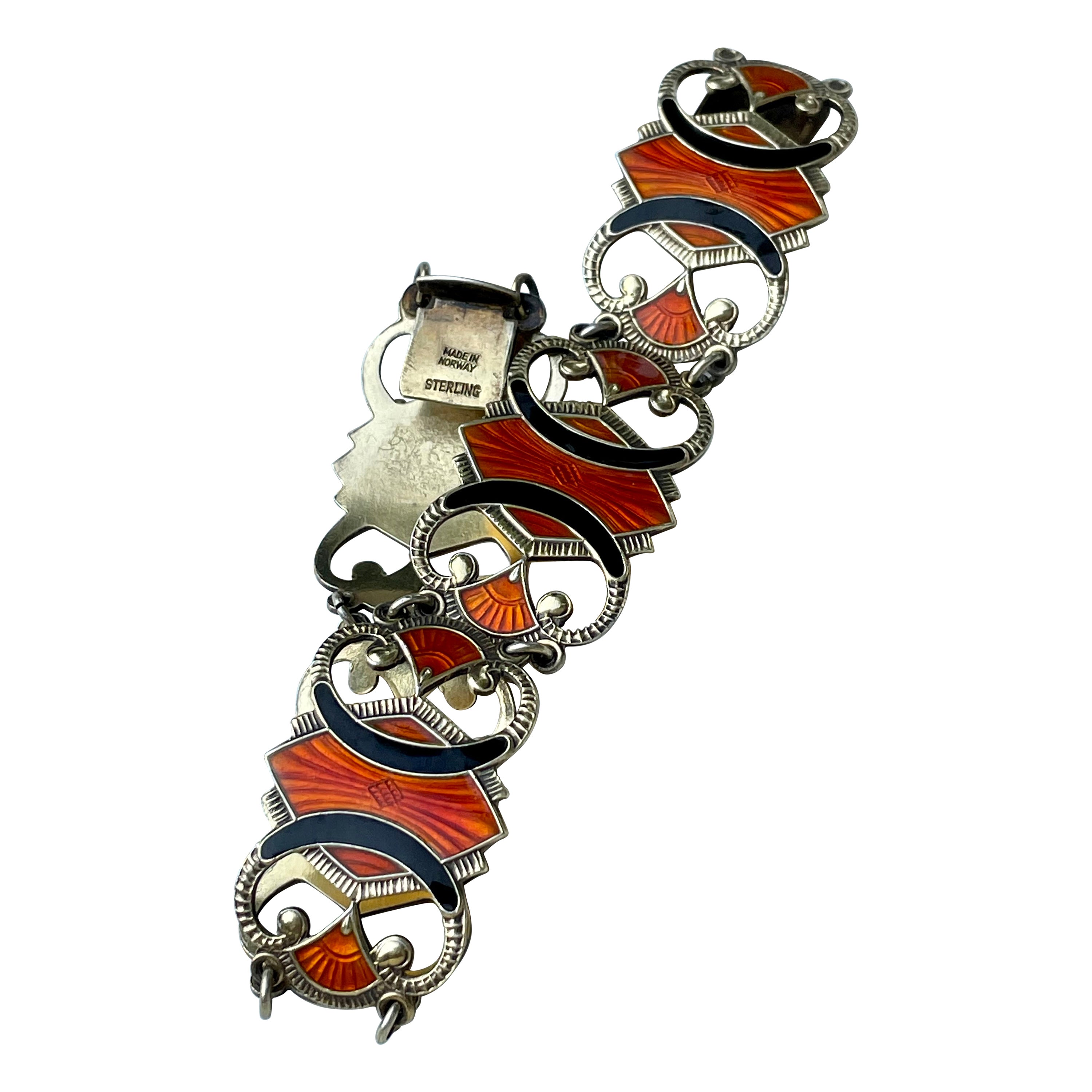 Perli German Modernist Enamel over Sterling Silver Bauhaus Bracelet at ...