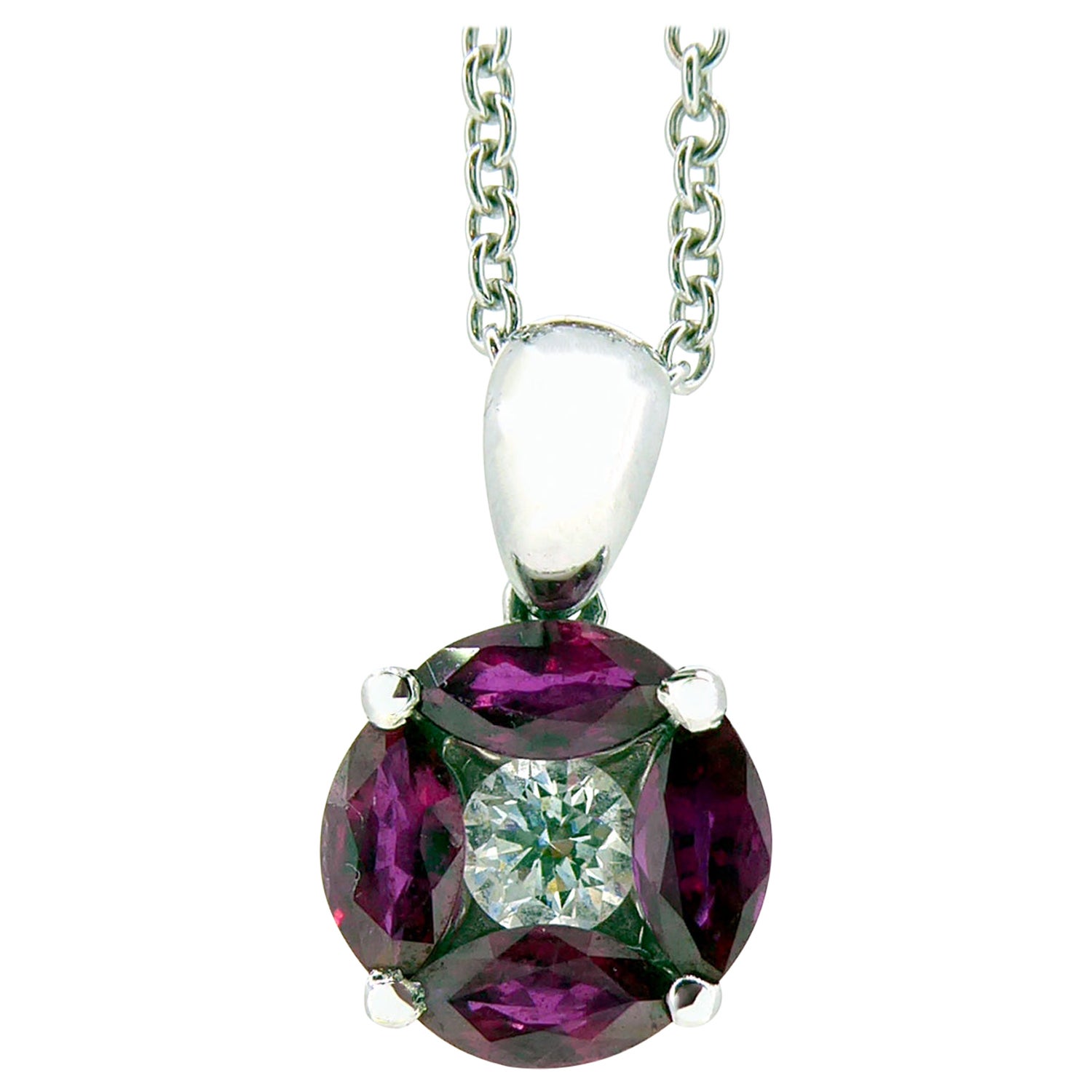 Ruby Diamond White Gold Pendant at 1stDibs