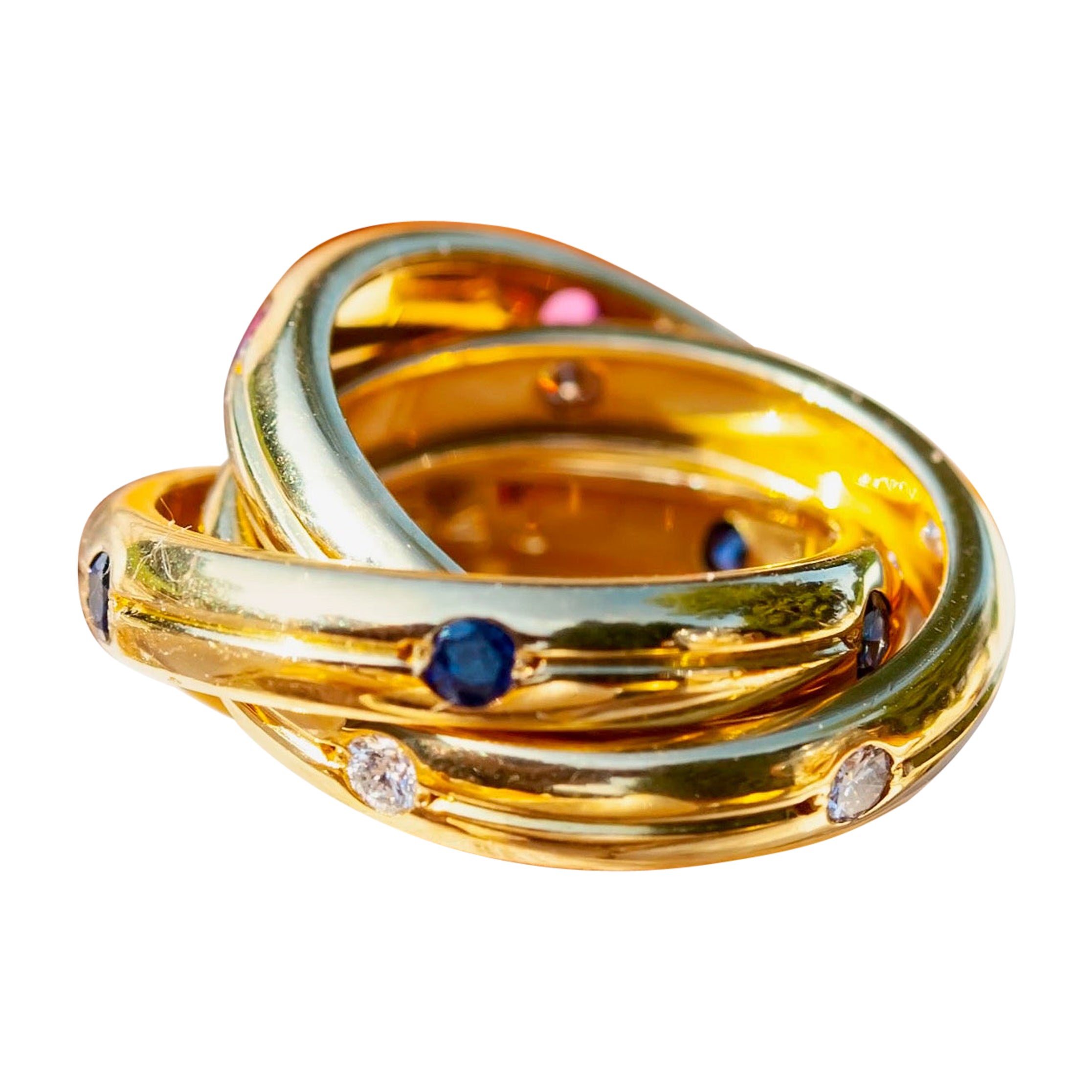 CARTIER Rolling Ring with Diamonds, Rubies and Sapphires at 1stDibs ...