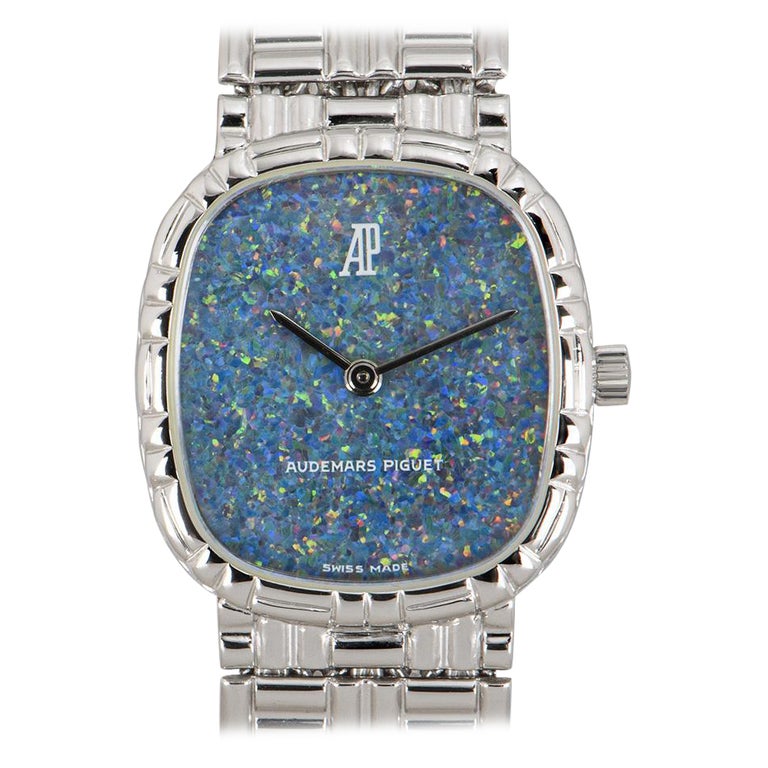 Audemars Piguet White Gold Blue Opal Dial Cocktail Dress Watch at 1stDibs