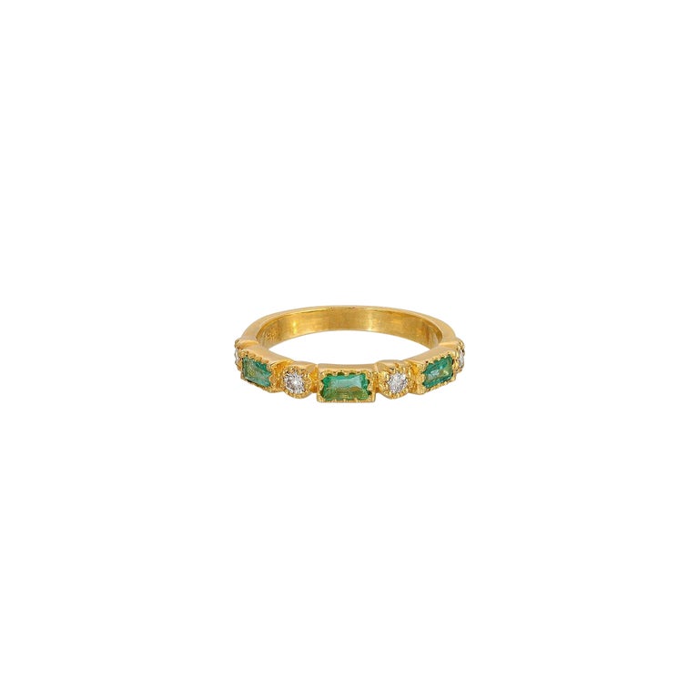 Emerald Diamond Demi Link Band For Sale at 1stDibs