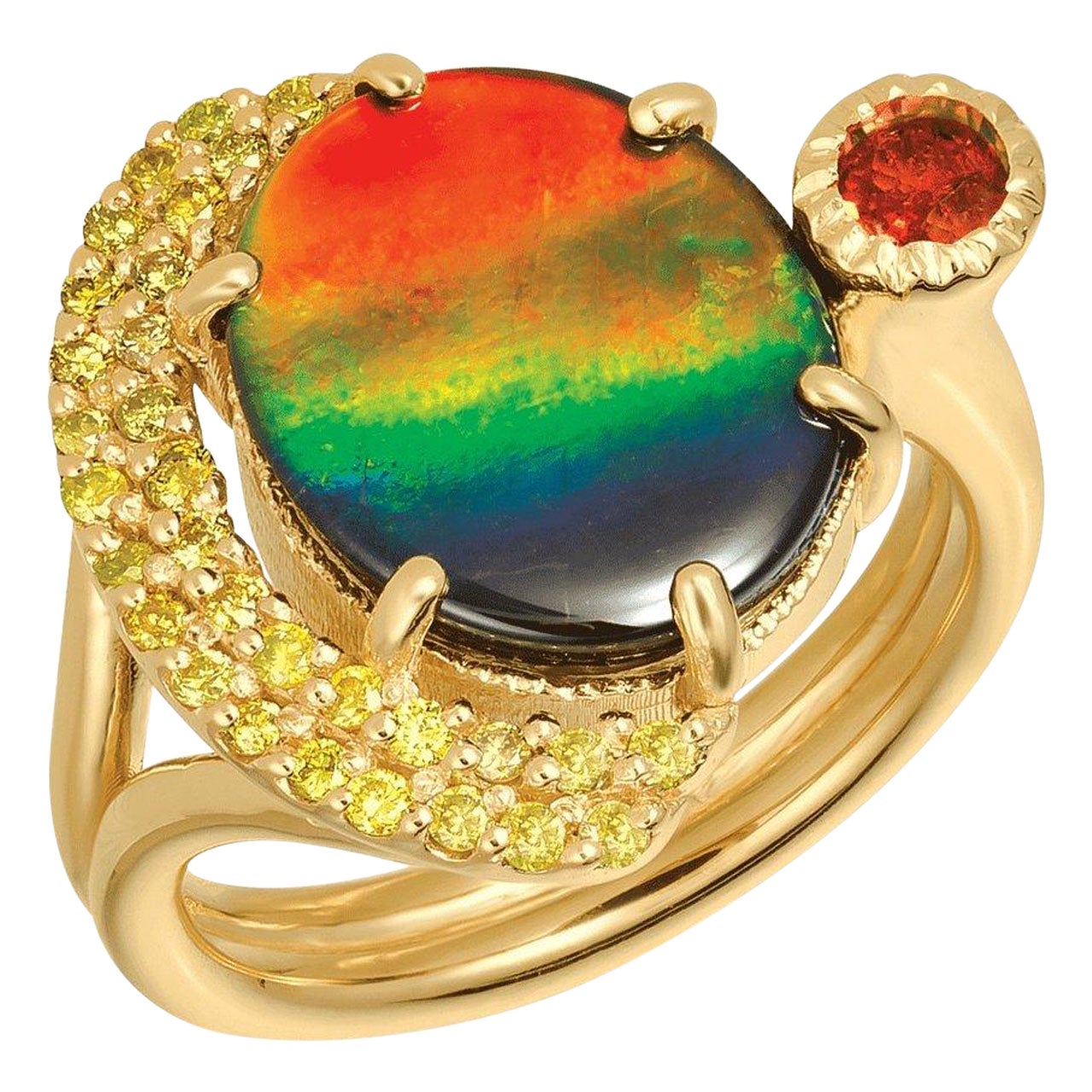 Seely Sunrise 14K Gold Diamond AA Grade Ring at 1stDibs | aa rings gold