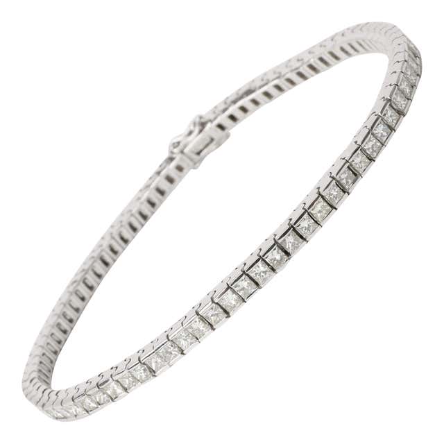 Cartier Essential Lines Tennis Bracelet In 18 White Gold 3 42 Carat For