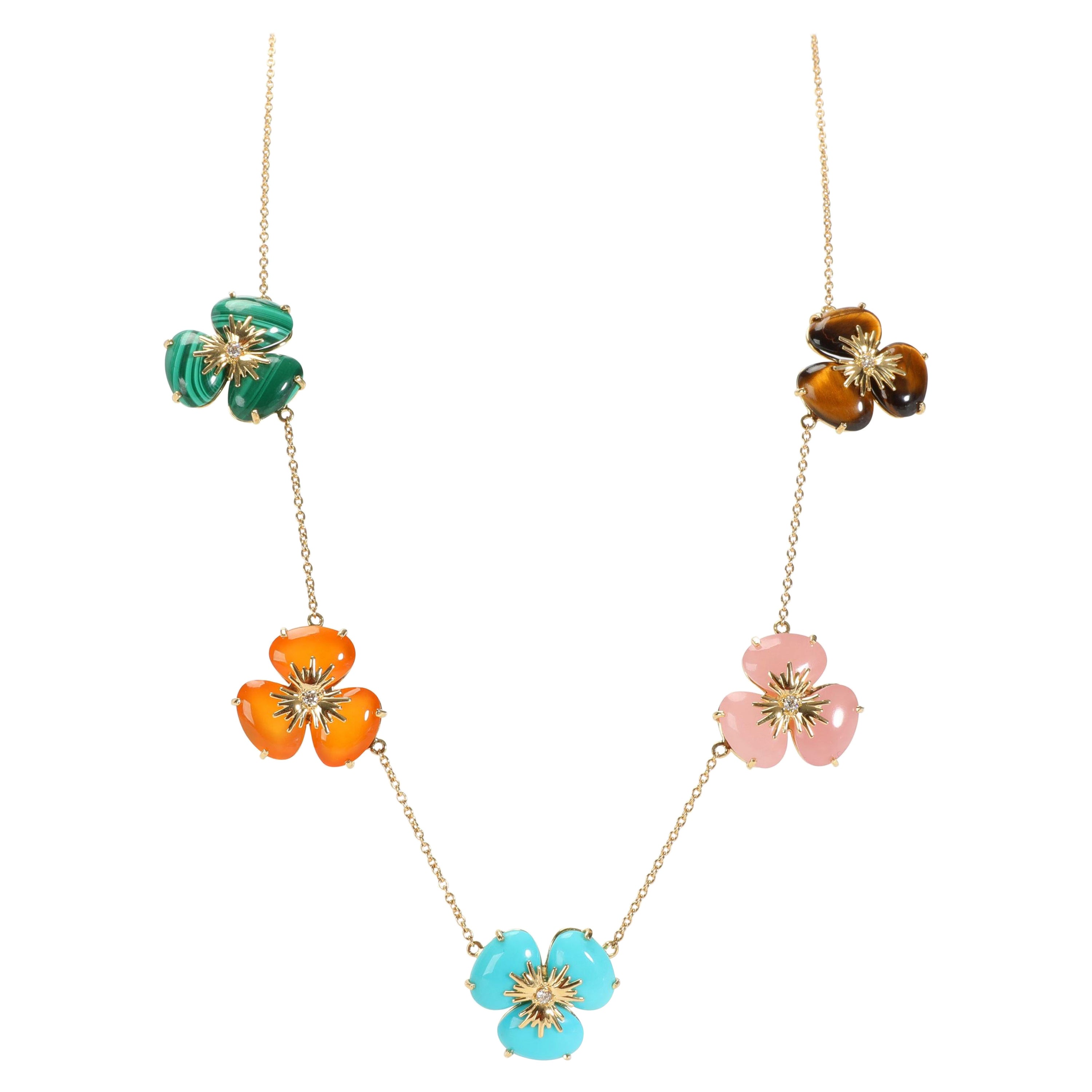 Dior Multi Colored Gemstone Cluster Ring in 18K Yellow Gold For Sale at ...