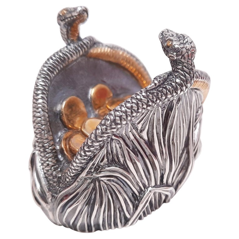 Genuine Silver Gold Plated Miniature Snake Fortune Purse For Sale at ...