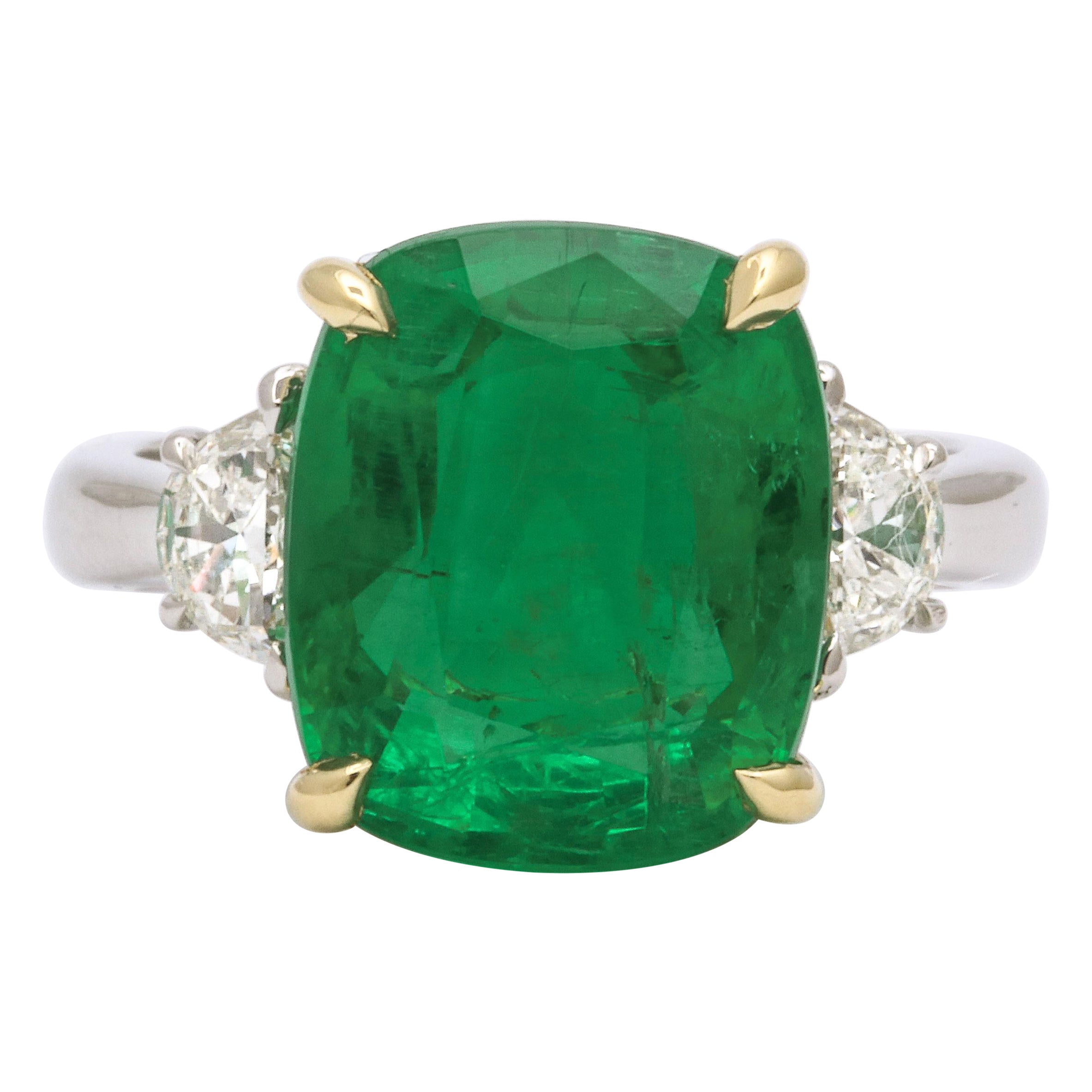 Retro Emerald Diamond Ring at 1stDibs