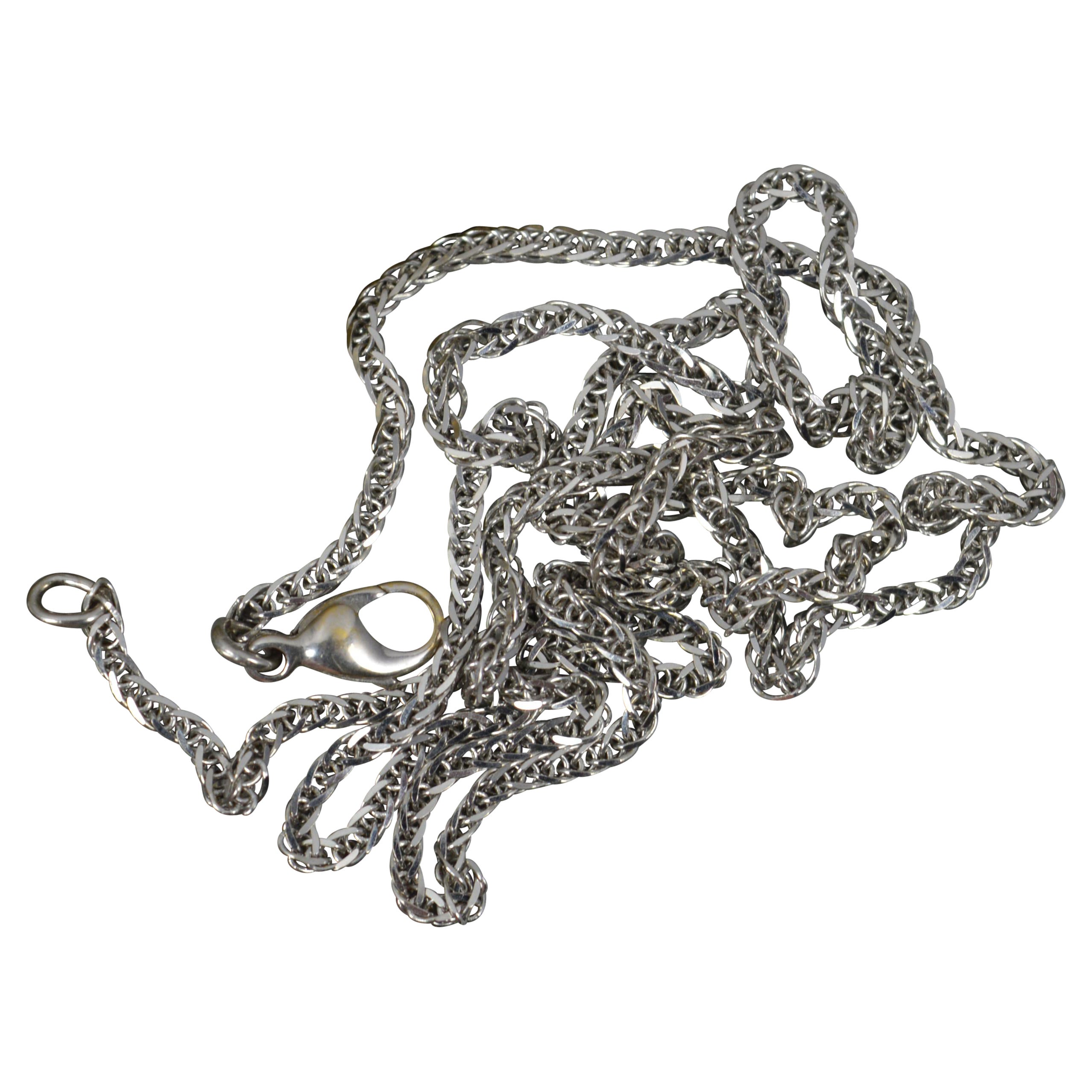 Antique Victorian Long Chain Sautoir 18 Carat on Silver, circa 1900 For ...
