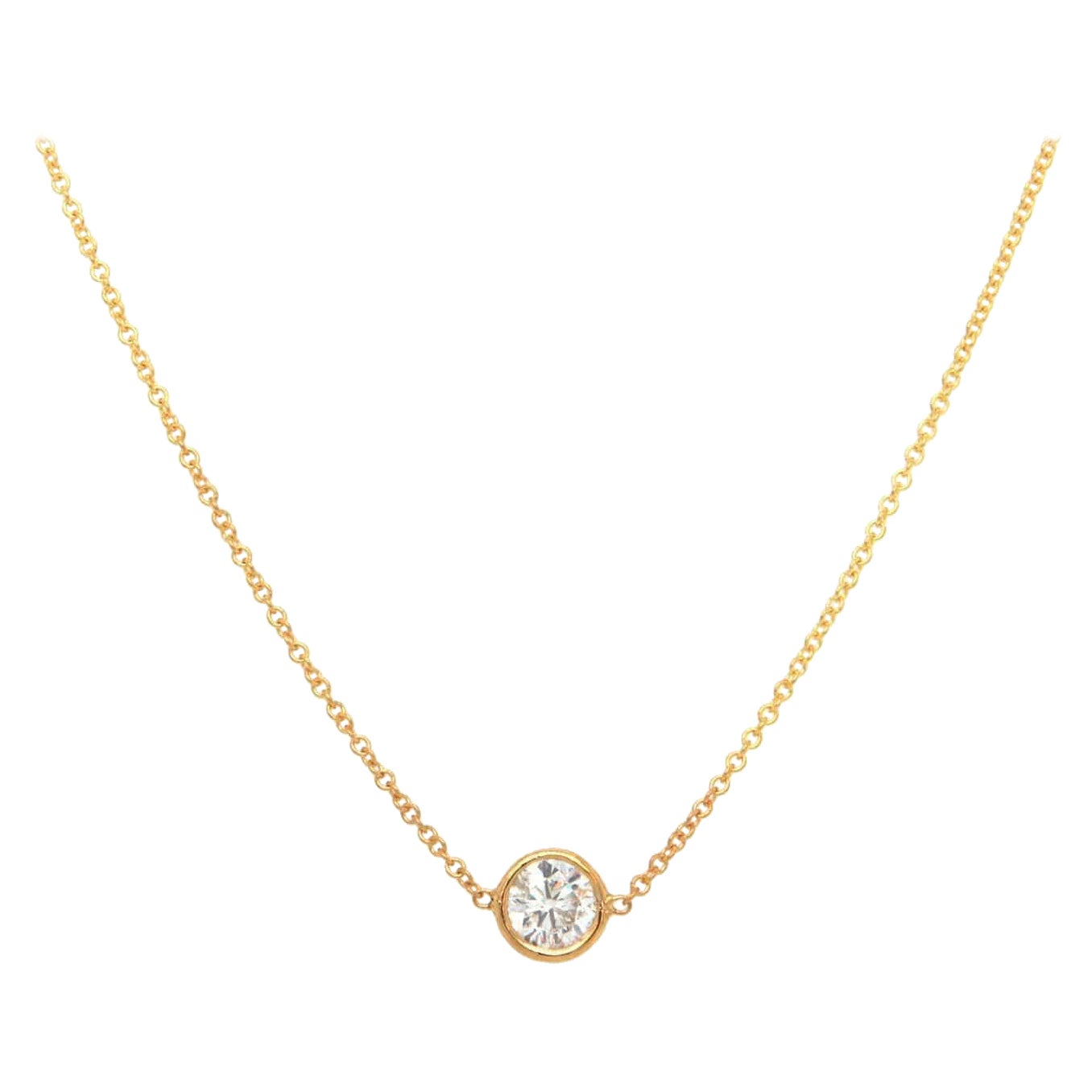 14 Karat Yellow Gold Liberty Coin Diamond Bezel Set Necklace at 1stDibs