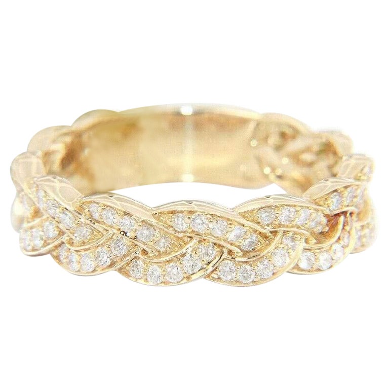 New 0.38ctw Diamond Braided Band Ring in 14K Yellow Gold For Sale at ...