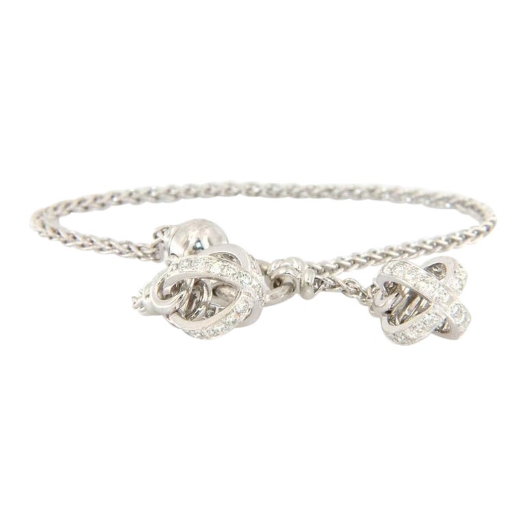 Garrard Chain Link Diamond Angel Sphere Bracelet in 18K White Gold For ...