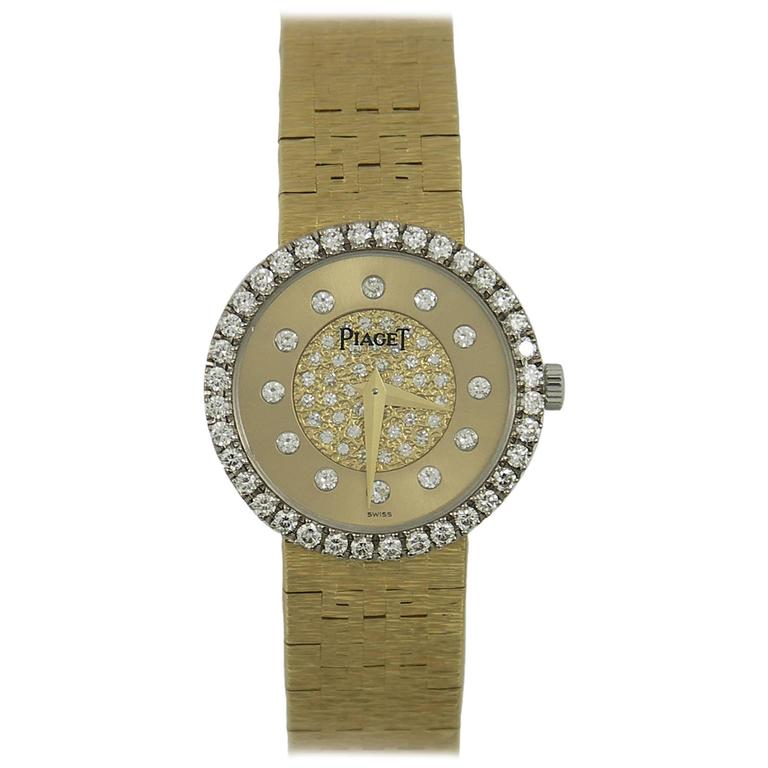 Piaget Ladies Yellow Gold Diamond Dial and Bezel Quartz Wristwatch For ...
