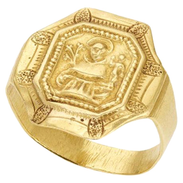 Antique Silver-Gilt Saint Anthony of Padua Bishop Ring at 1stDibs | st ...