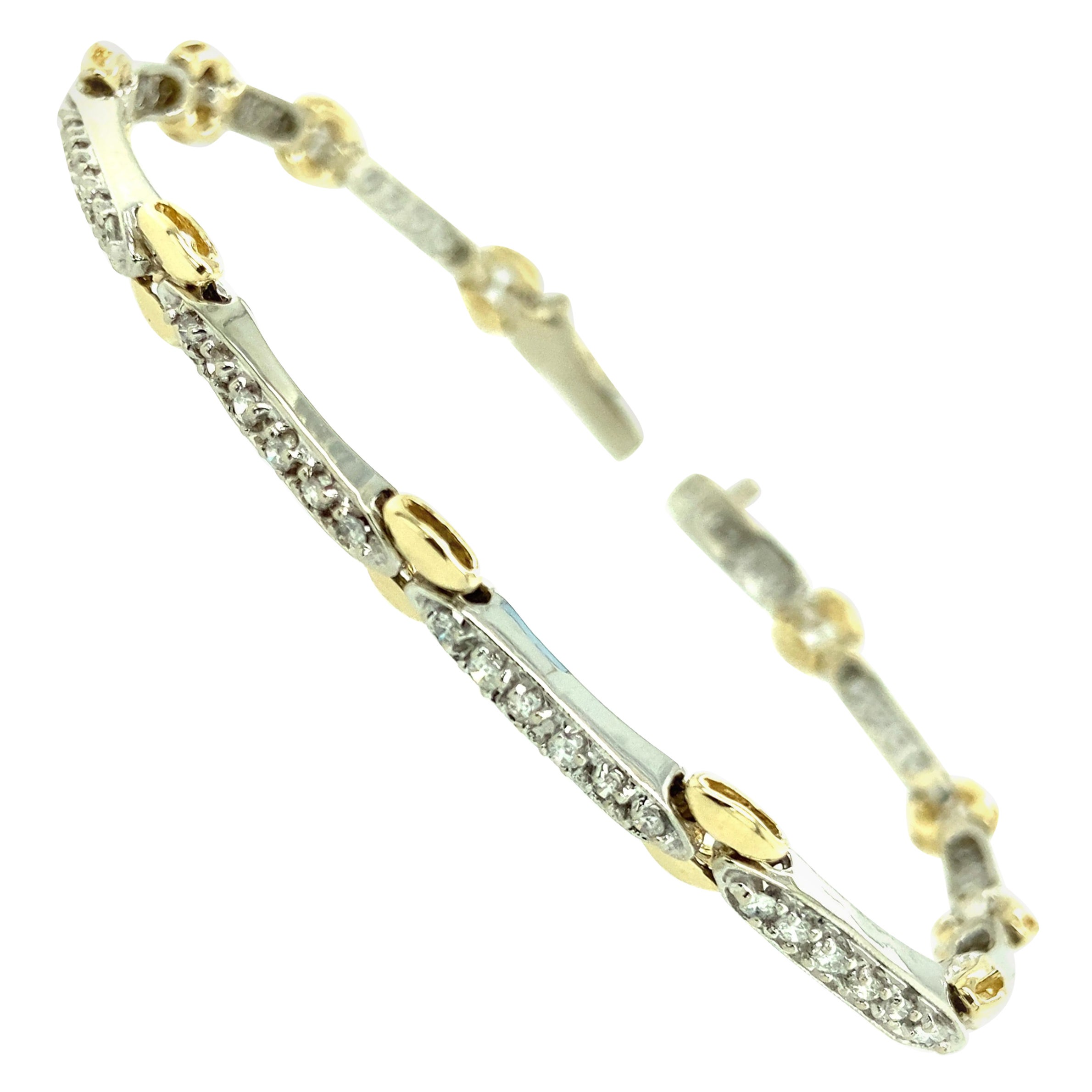 Baguette Diamond Gold Line Bracelet at 1stDibs