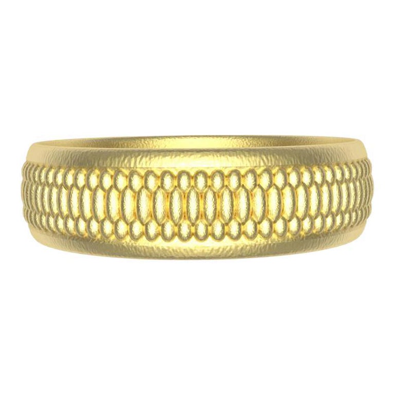 Customizable 18 Karat Yellow Gold Milgrain Matte Wedding Band For Sale ...