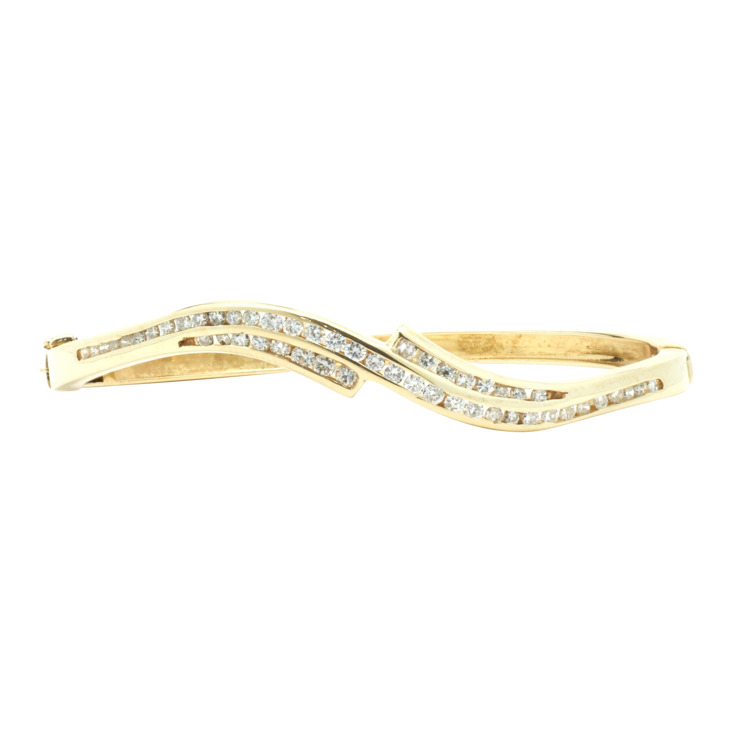 Diamond Channel Set Bangle For Sale at 1stDibs