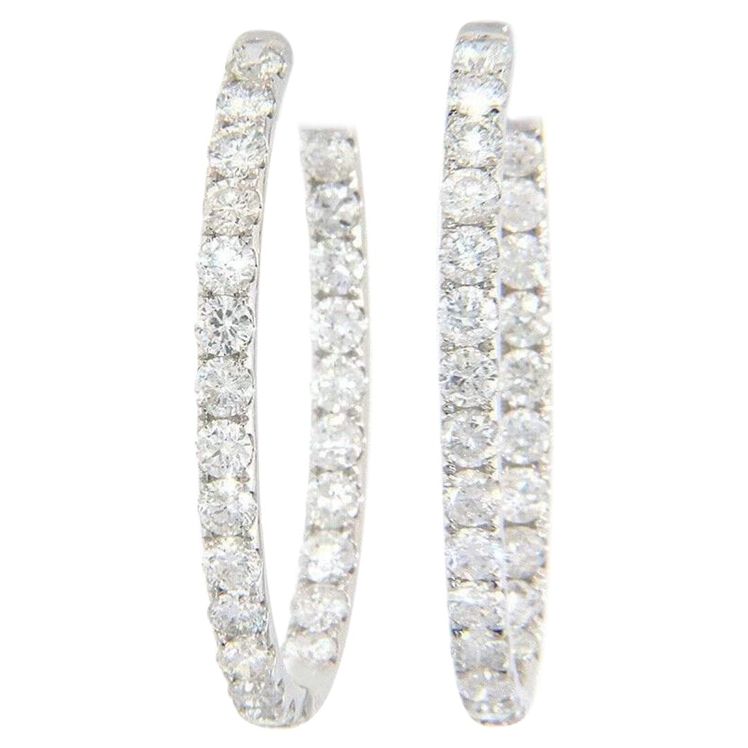 Round Diamond Inside Out Hoops For Sale at 1stDibs