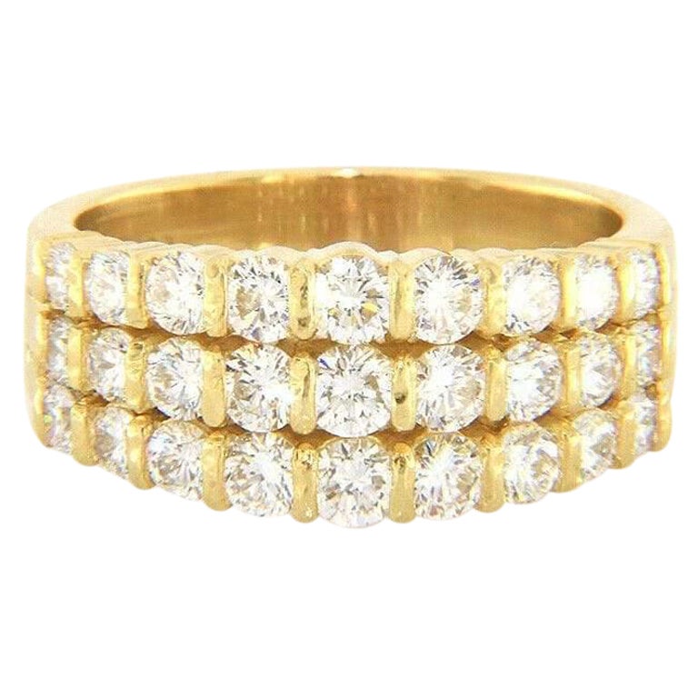 2.55ctw Diamond Crossover Multi Row Ring in 18K Yellow Gold For Sale at ...