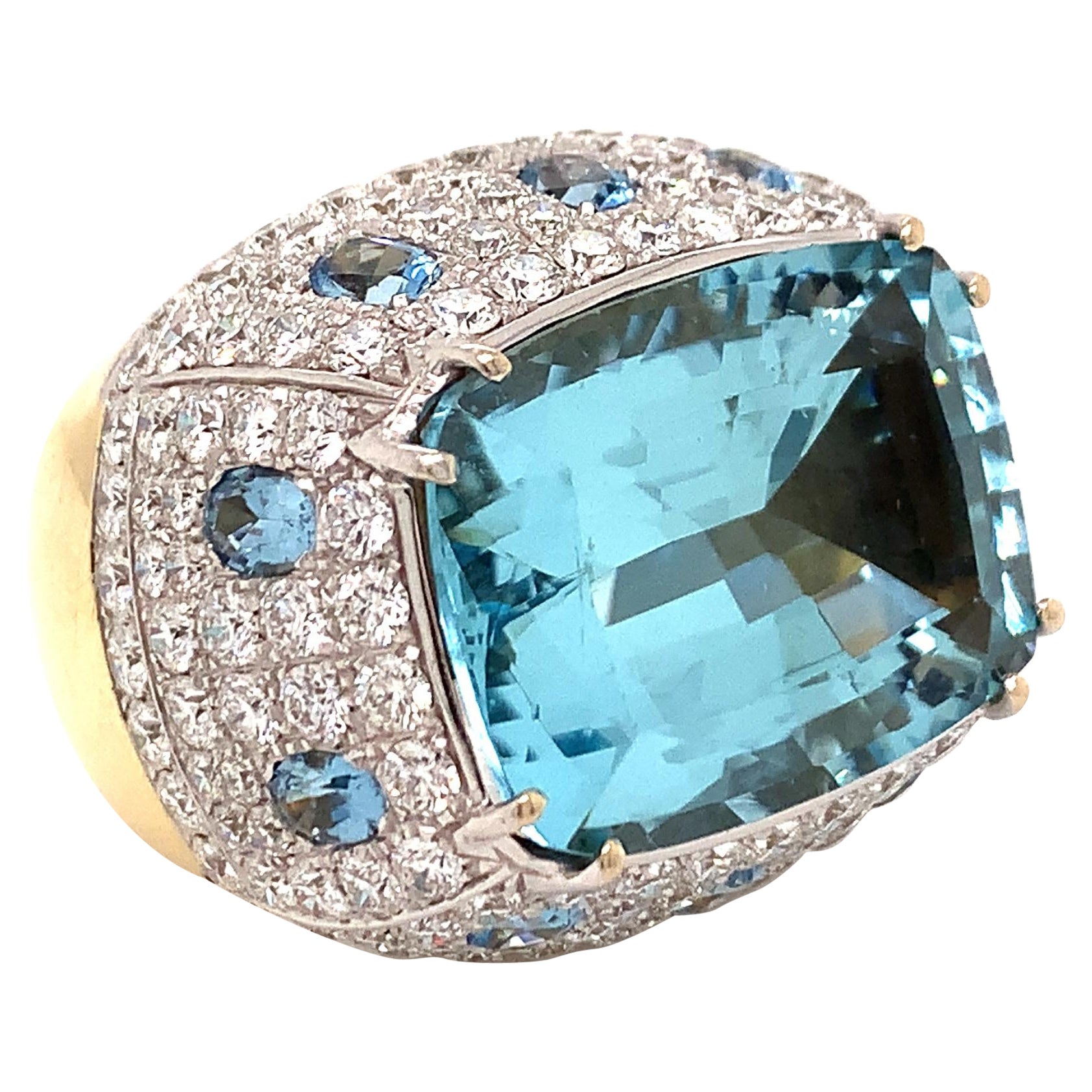 Italian Modern Diamond Gold Cocktail Ring For Sale at 1stDibs