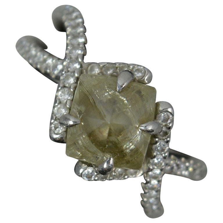 Diamond in The Rough 3.42ct Diamond and Platinum Engagement Ring £12k ...