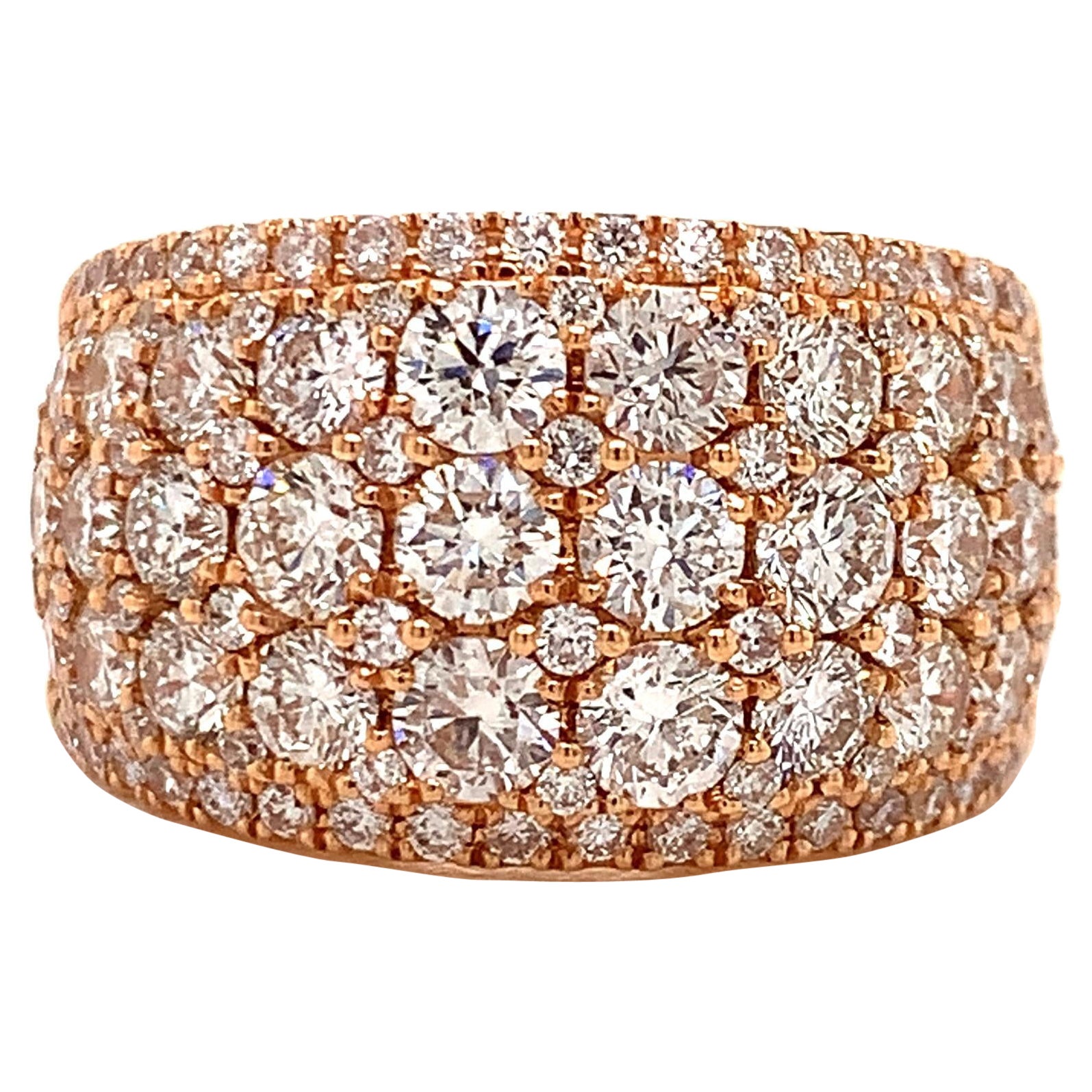 Diamond Rose Gold Designer Ring For Sale at 1stDibs