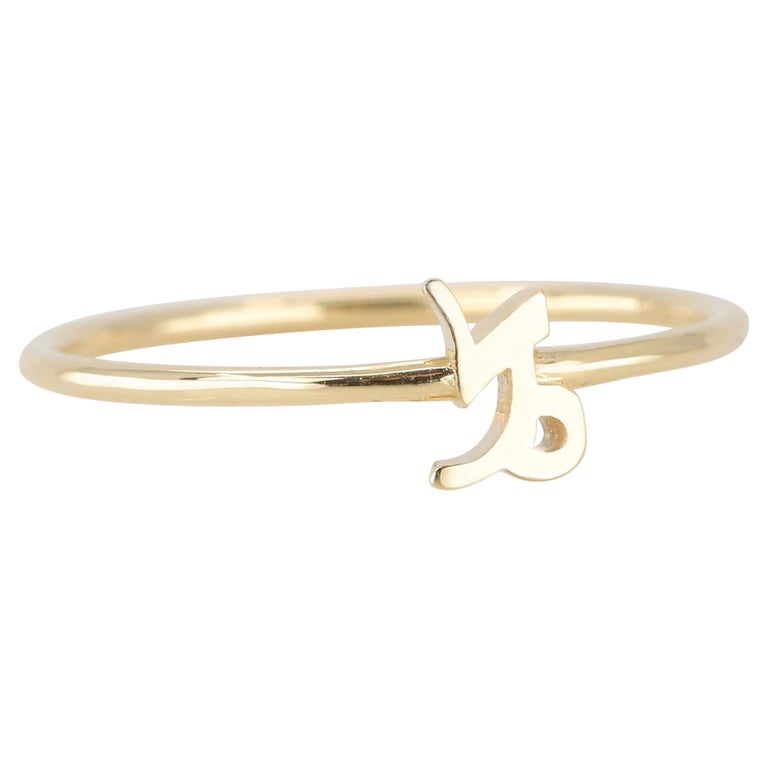 Customizable 14K Gold Capricorn Ring, Capricorn Sign Gold Ring For Sale ...