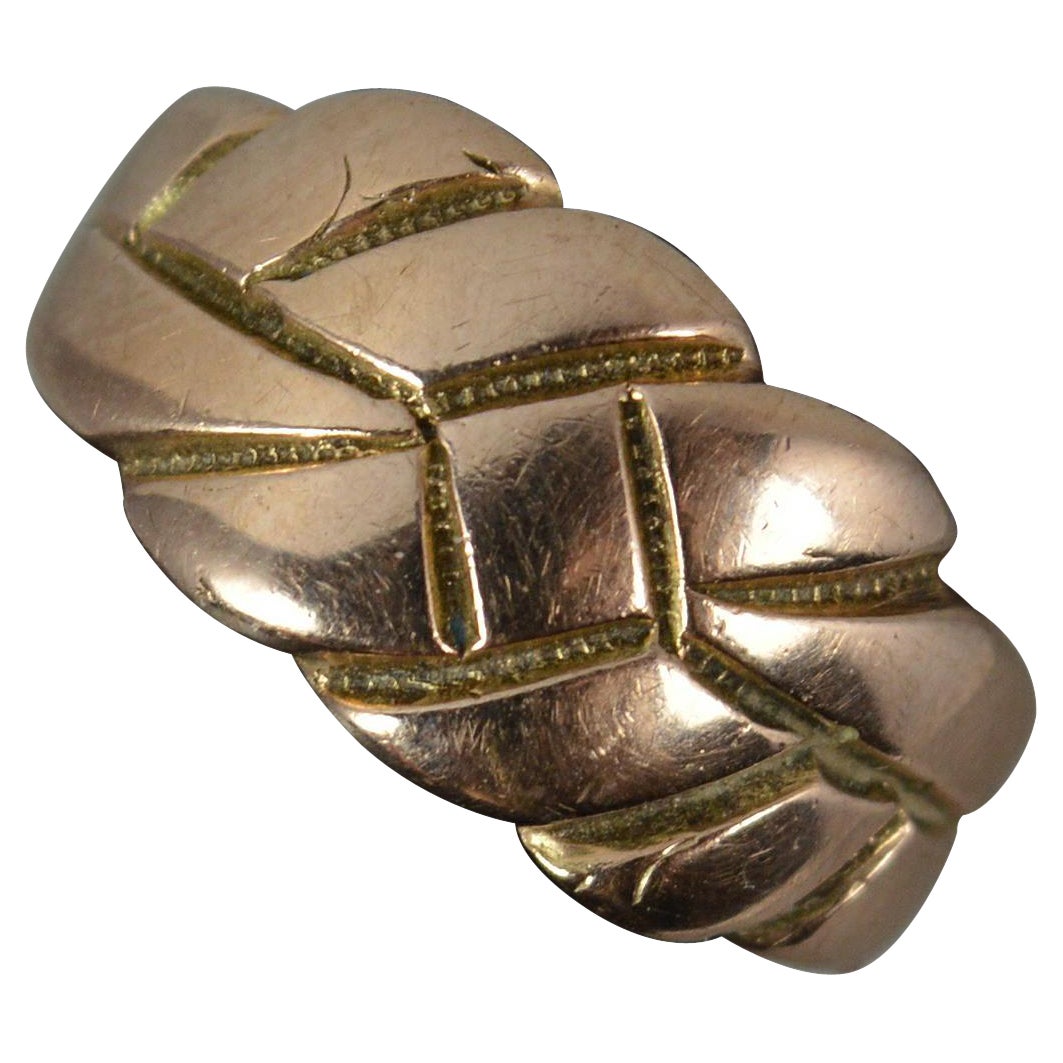 Antique Edwardian Rose Gold Braided Keeper Ring at 1stDibs | braided rose gold ring, braided ...