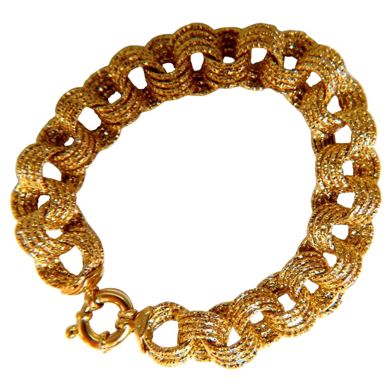 Iconic Link Wide Bracelet 14kt For Sale at 1stDibs