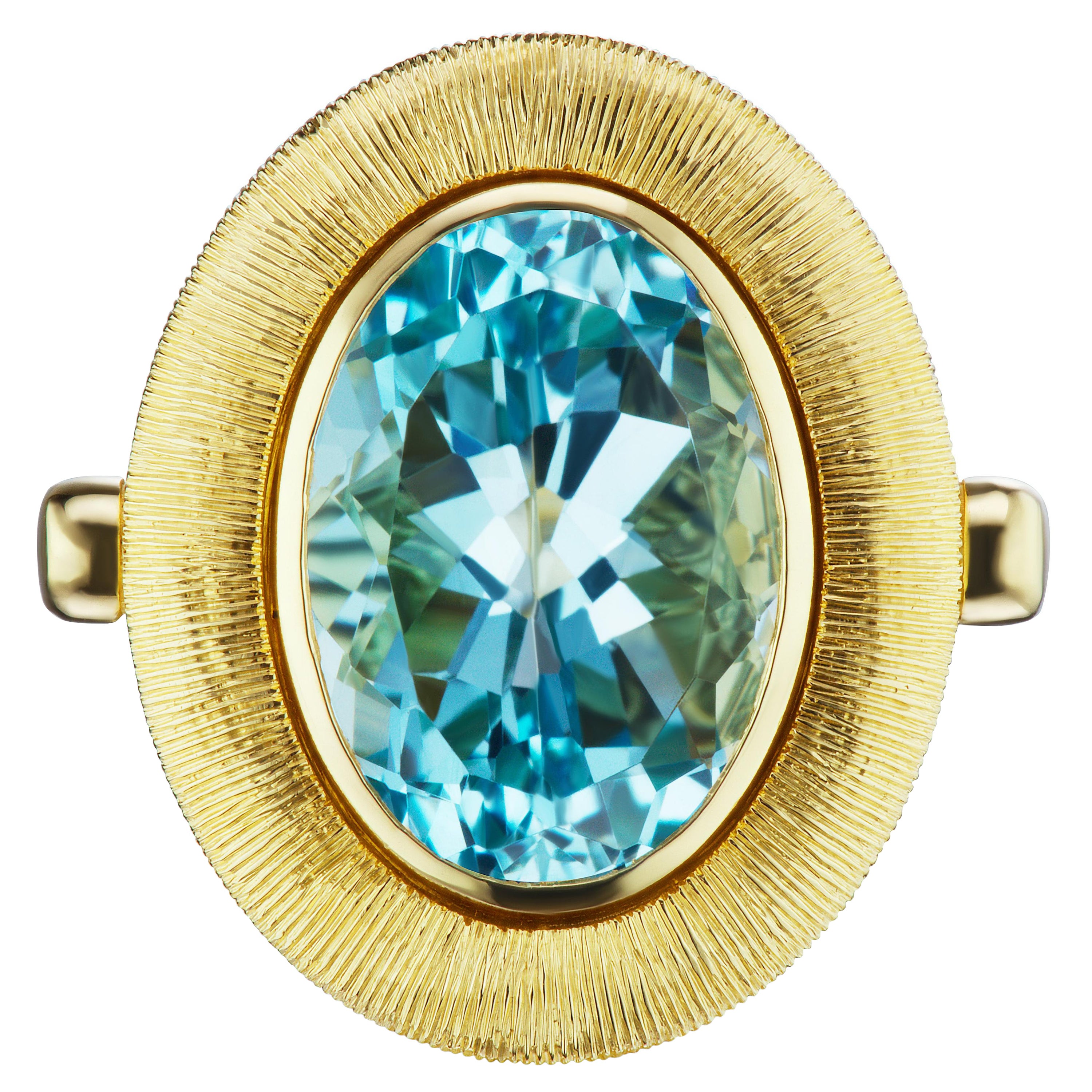 Sky Blue Topaz Diamond Cocktail Ring For Sale at 1stDibs