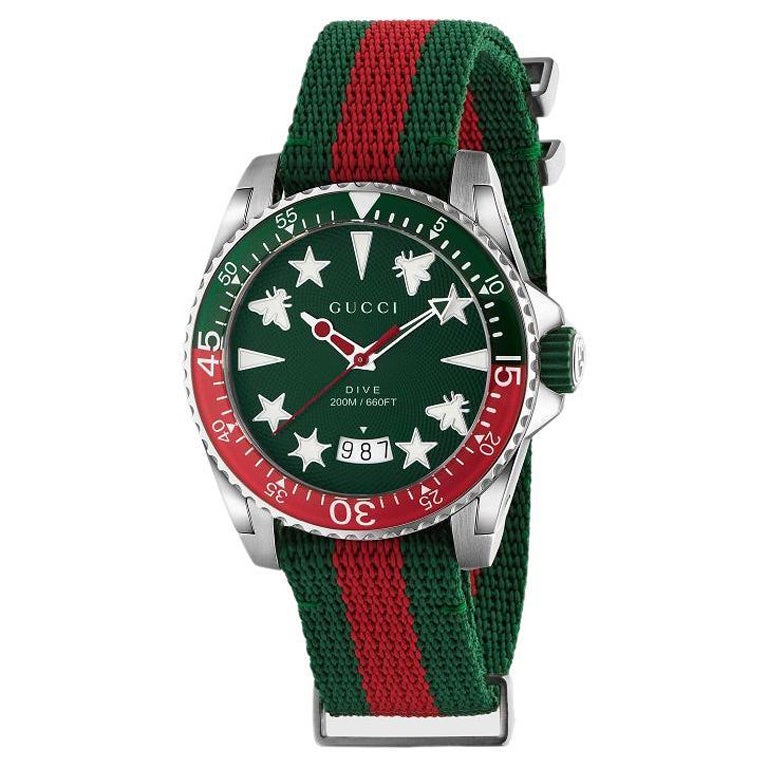 Gucci Dive Black Snake Dial and Rubber Strap Watch YA136323 For Sale at ...