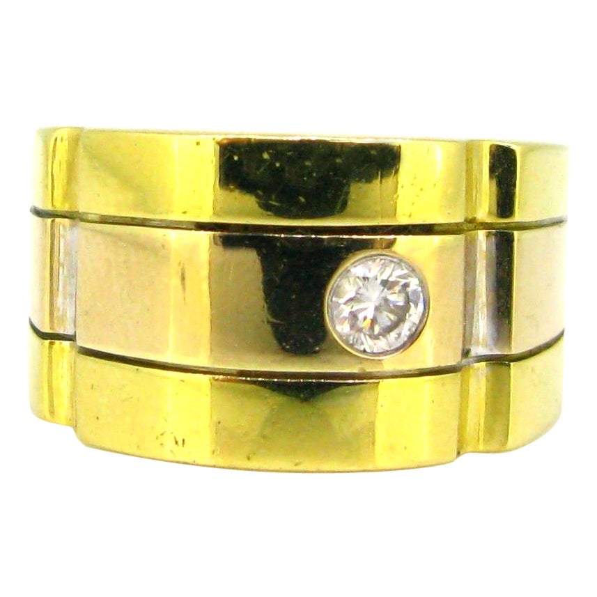 Vintage Coral Brilliant Cut Diamonds Cocktail Fashion Yellow Gold Ring ...