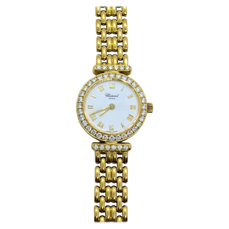 Chopard Diamond Classic Lady Watch 18 Karat Yellow Gold at 1stDibs