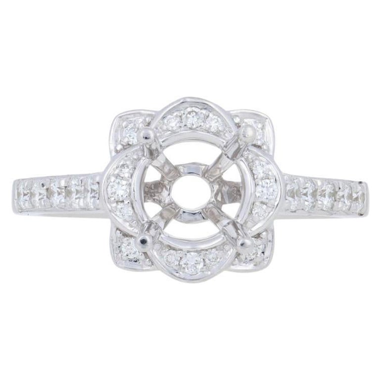 New Semi-Mount Engagement Ring 14k White Gold for Center Diamonds ...