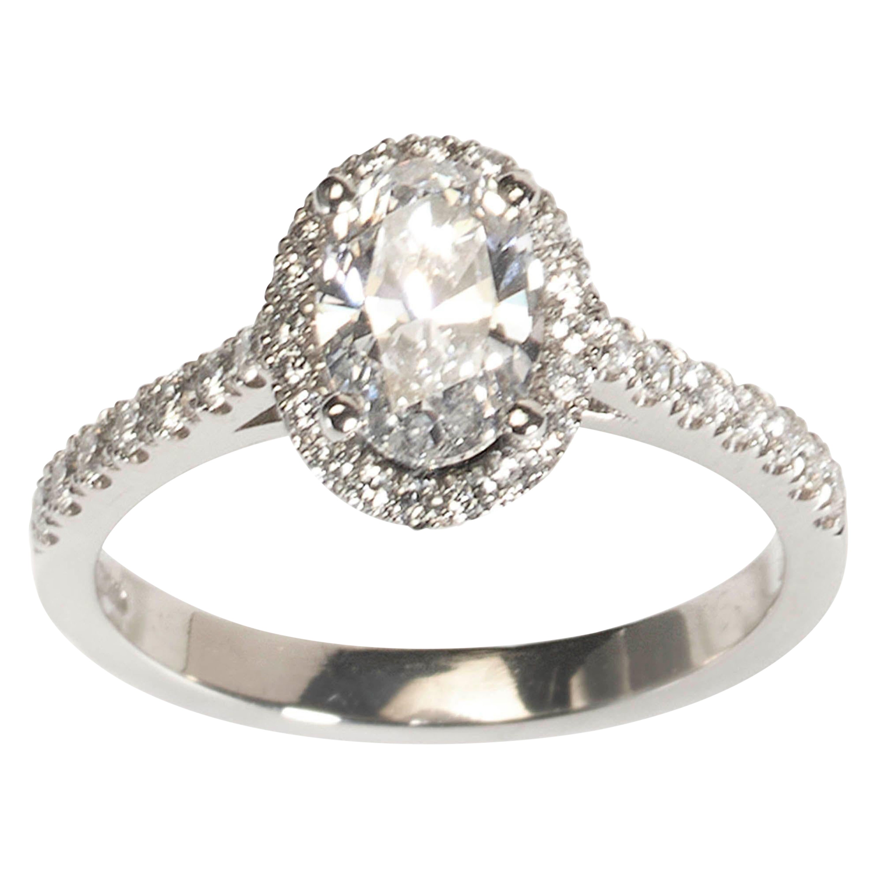 Oval Diamond Ring with Micro Pave at 1stDibs