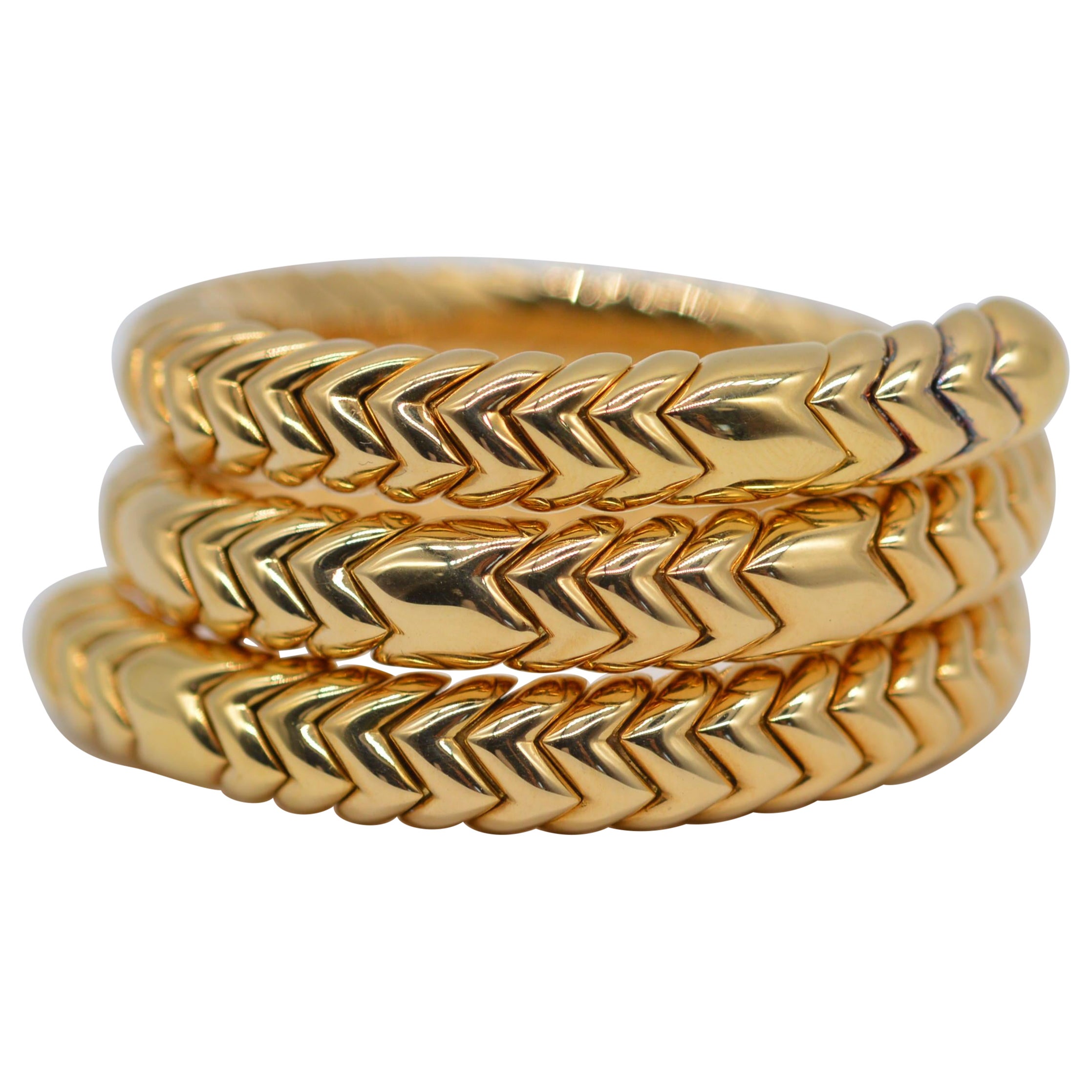 Bulgari Spiga Diamond Yellow Gold Bracelet at 1stDibs