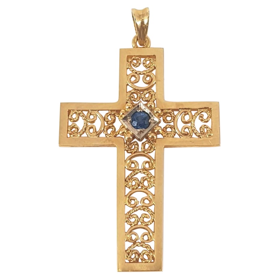 Georgian Filigree Gold, Piqué and Seed Pearl Maltese Cross Pendant ...