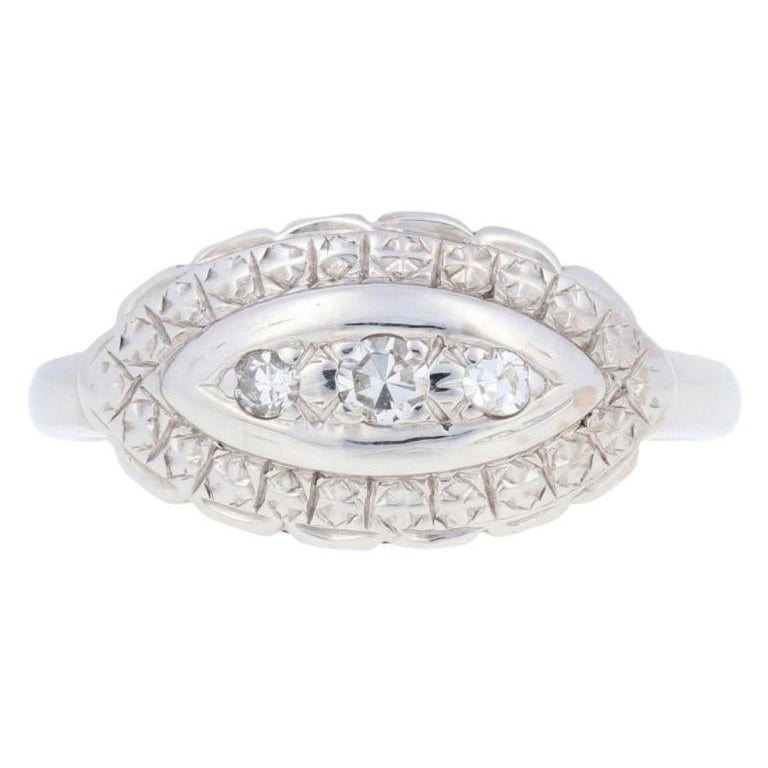 Rose Gold Diamond Botanical Leaf Ring, 14k Single Cut Accents For Sale ...
