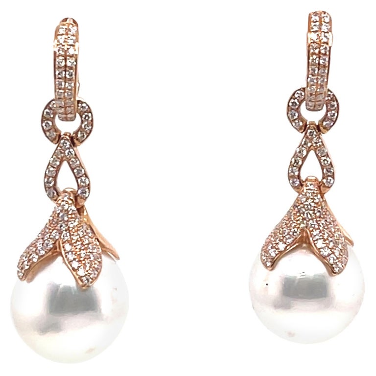 18K South Sea Pearl Drop and Hoop Detachable Earrings For Sale at 1stDibs