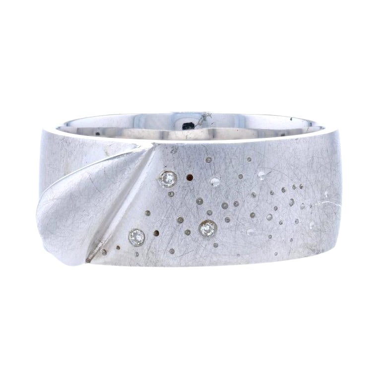 New Bastian Inverun Folded Band Ring, Sterling Silver Diamonds For Sale ...