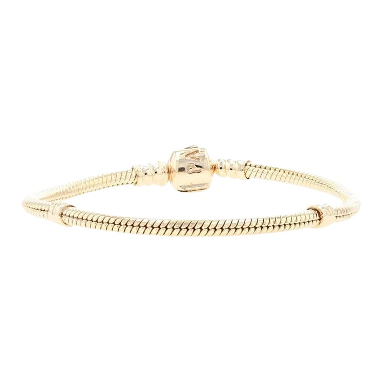 Pandora Moments Charm Bracelet, 14k Yellow Gold New Authentic 550702-17 ...