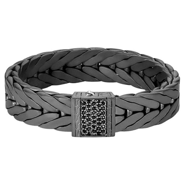 John Hardy Black Rhodium Sterling Silver XL Chain Bracelet For Sale at ...