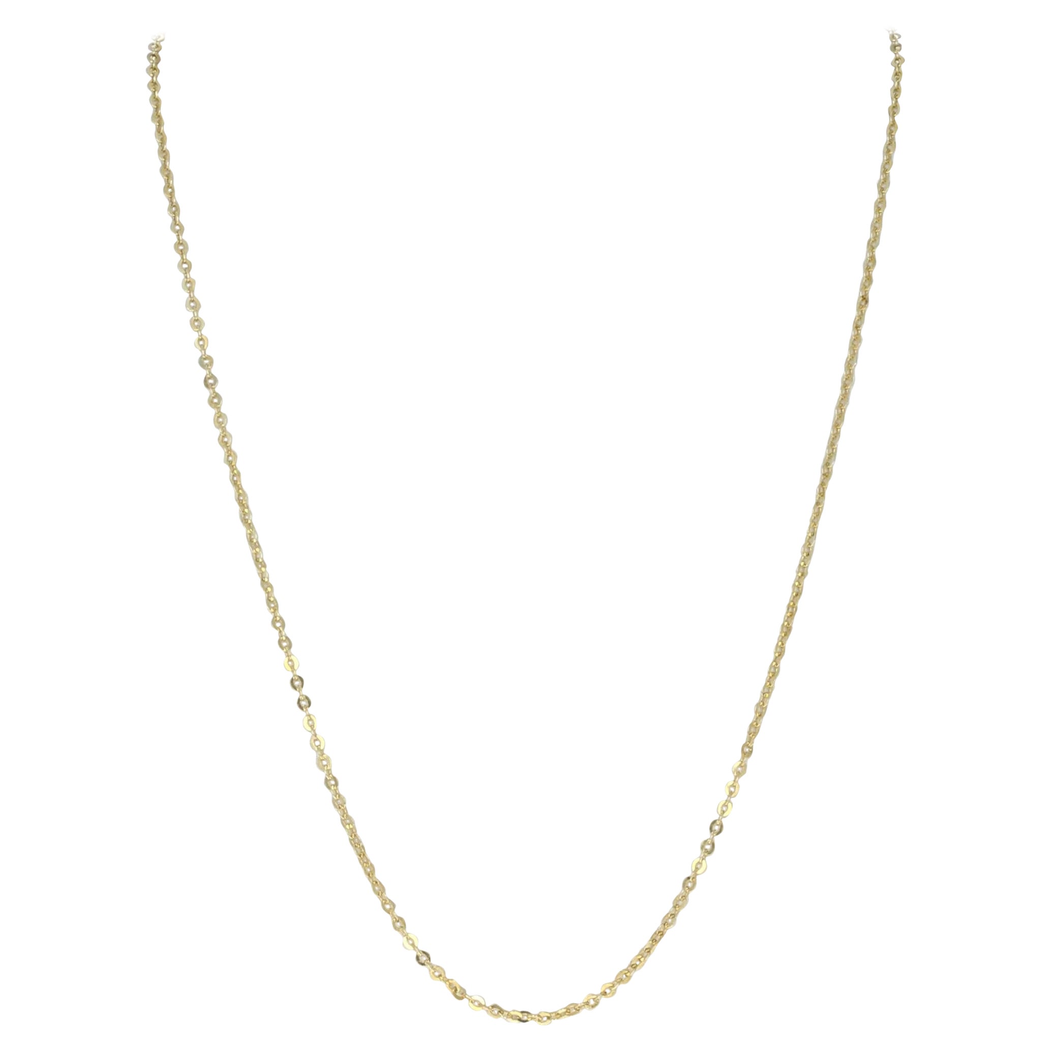 Cable Chain Necklace, 14k White Gold Italy Spring Ring Clasp For Sale ...