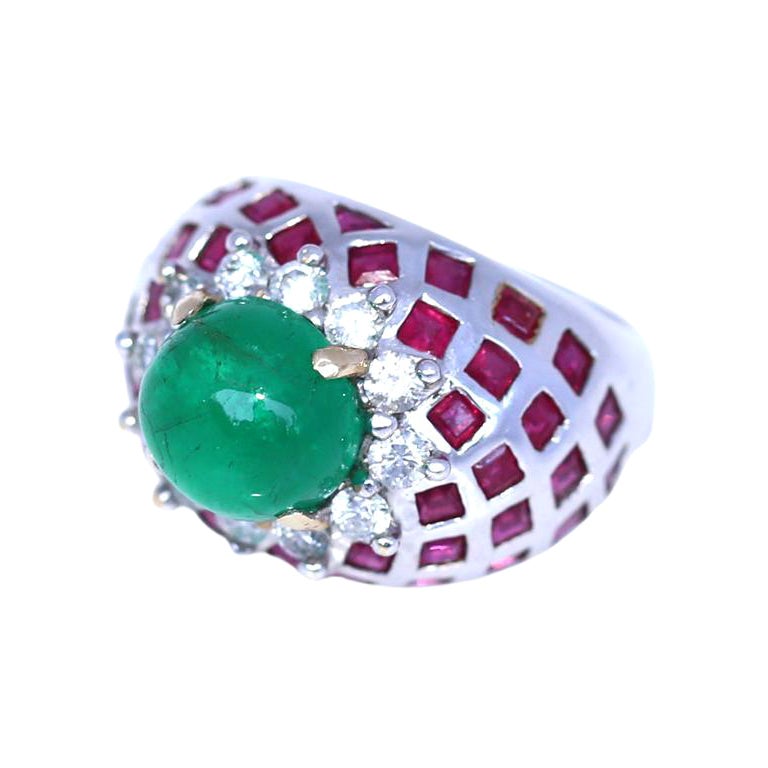 40 Carat Ruby Cabochon Gold Diamond Ring For Sale at 1stDibs | 40-carat ...