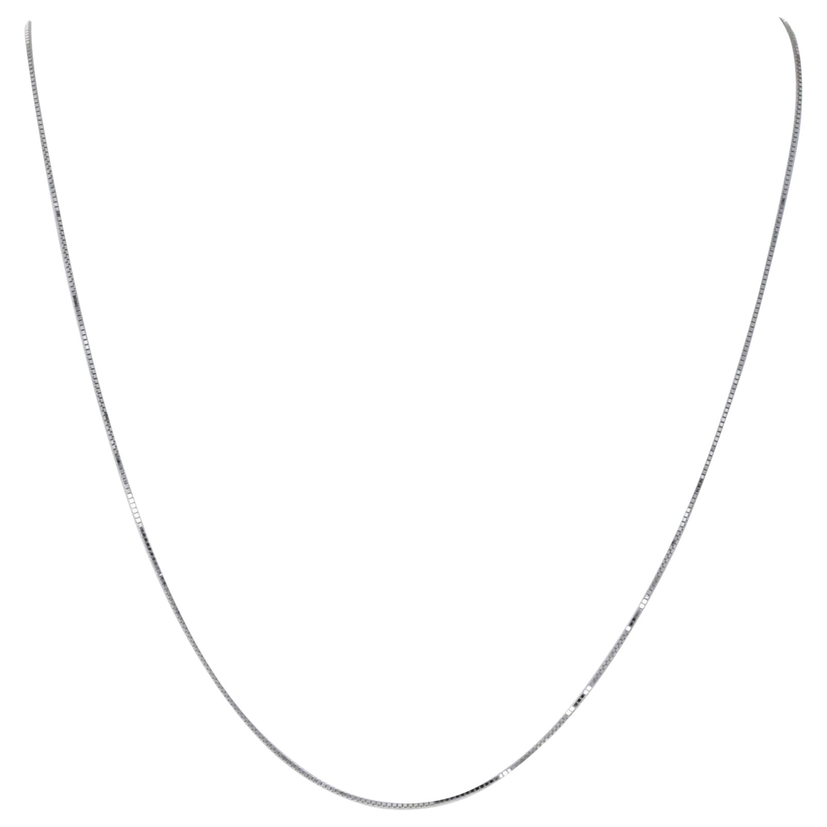 Cable Chain Necklace, 14k White Gold Italy Spring Ring Clasp For Sale ...