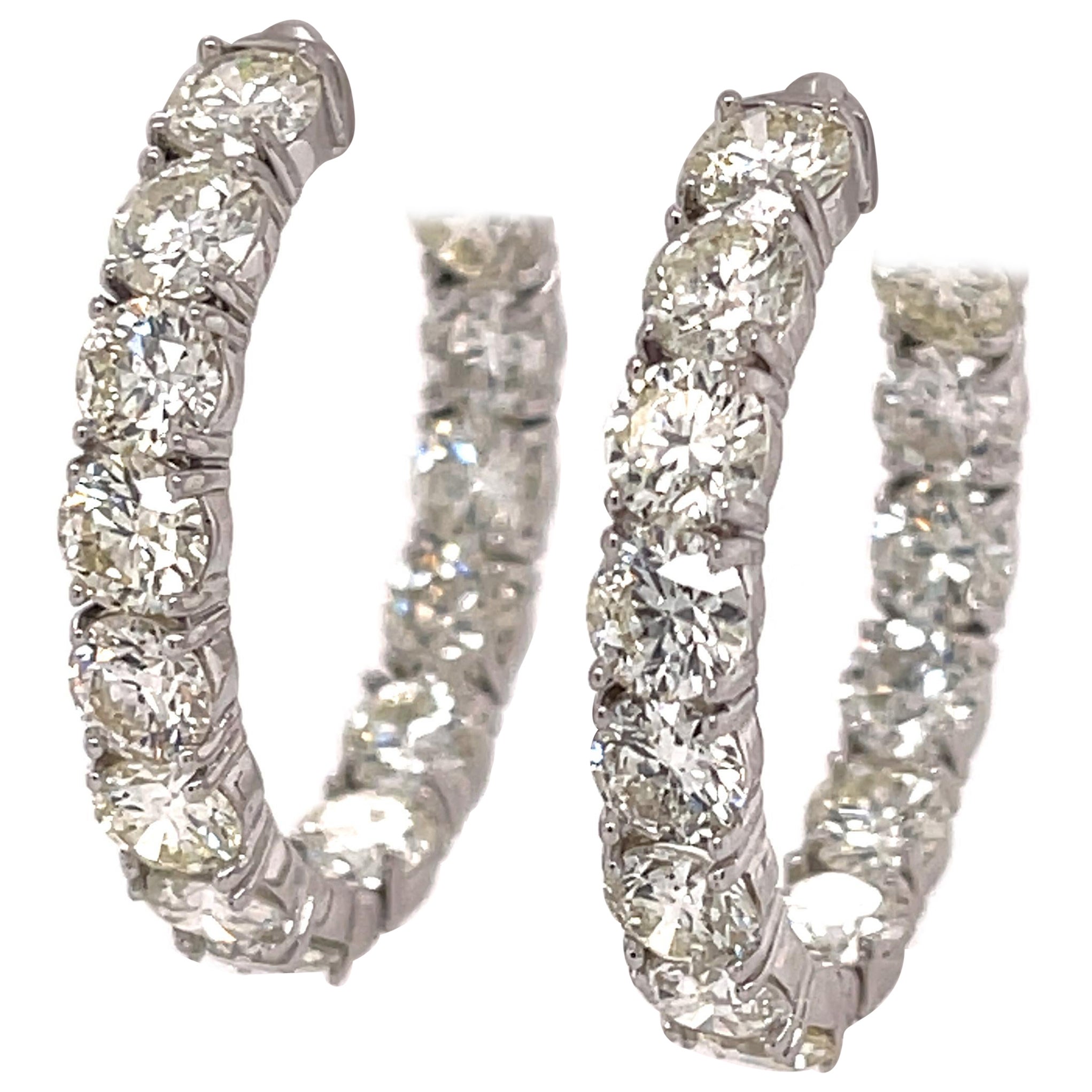 Stunning Tear Drop Inside-Out Diamond Hoops at 1stDibs