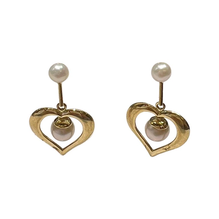 4pcs of Akoya Pearls with 14k Yellow Gold Push Back Clasp For Sale at ...