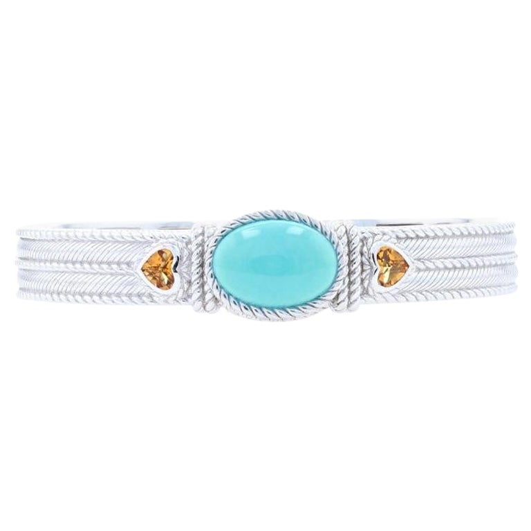 Judith Ripka Turquoise Pearl Citrine Convertible Bracelet Sterling ...