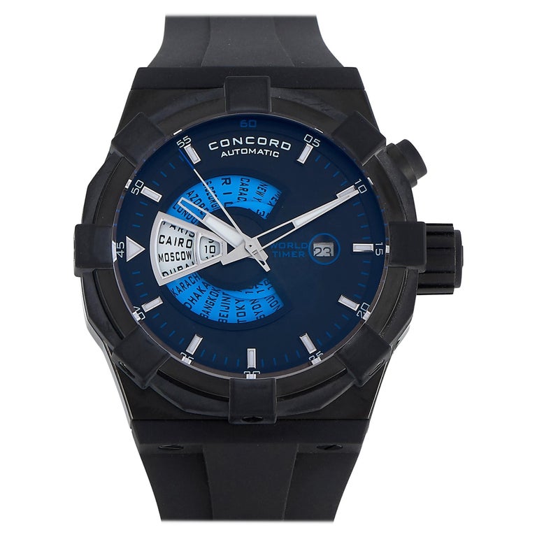 Concord C1 World Time Blue Dial Watch 01.6.39.1015 For Sale at 1stDibs